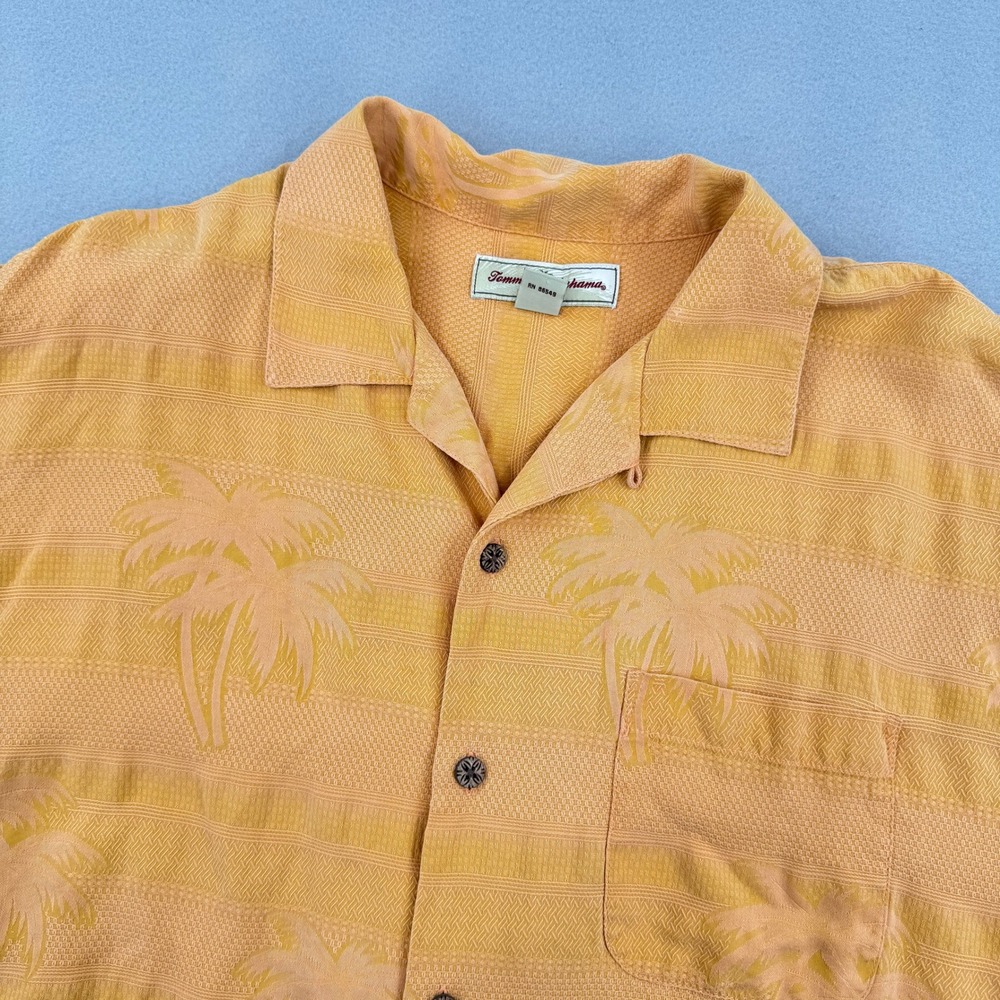 Tommy Bahama | Shirts | Tommy Bahama 0 Silk Mens M Orange Palm Tree ...